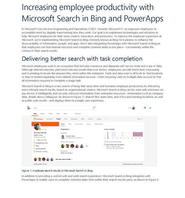Increasing employee productivity with Microsoft Search in Bing and ...