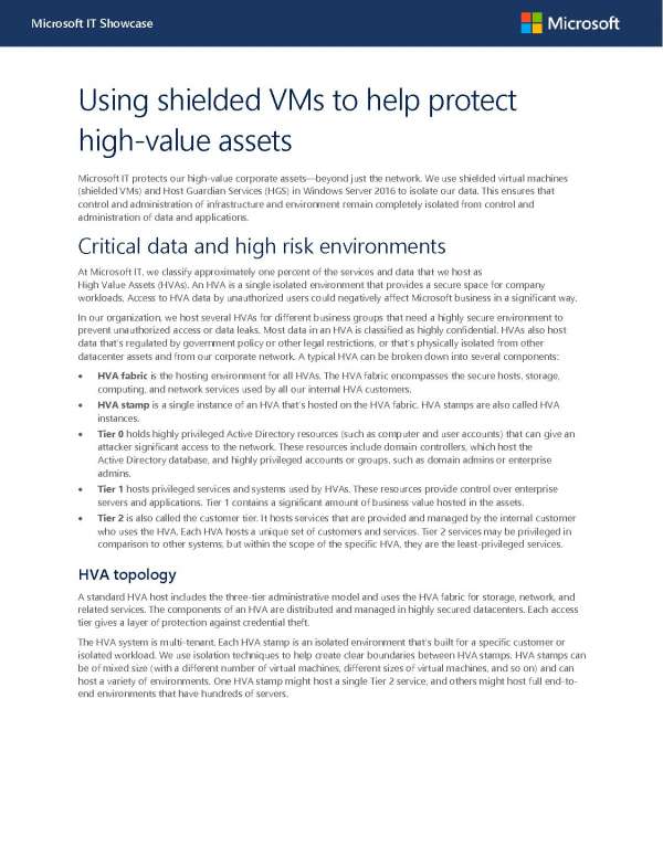 Using shielded virtual machines to help protect high-value assets ...